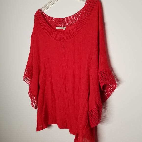 Maria Gabrielle | Tops | Maria Gabrielle Red Gauze Top | Poshmark